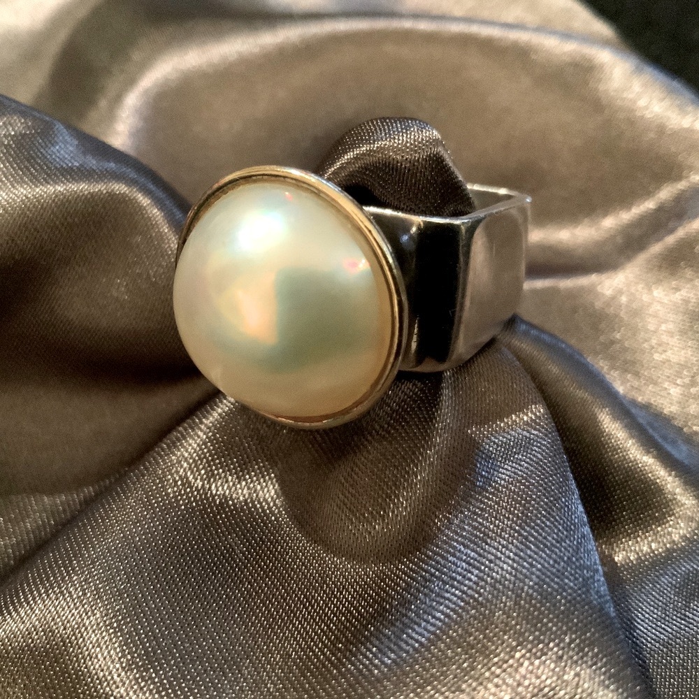 Mobe Pearl In Sterling And 18k Gold - Gem